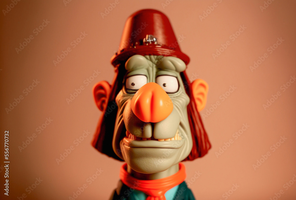 3D cartoon character with a big nose. Created with generative AI. Stock ...