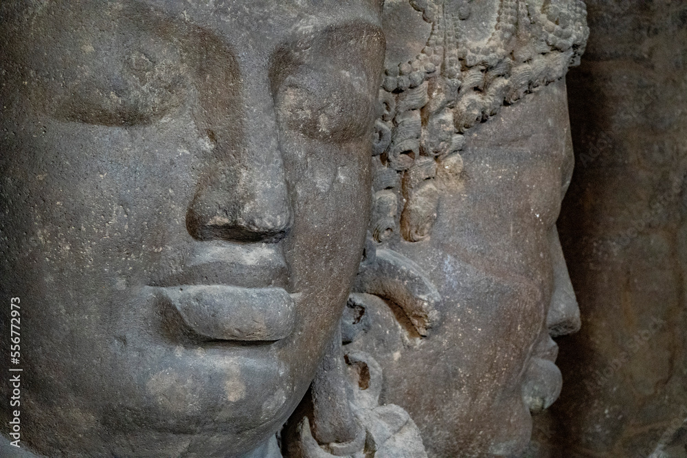 Three-headed Maheshmurti depicting Shiva as the Creator, Protector and ...