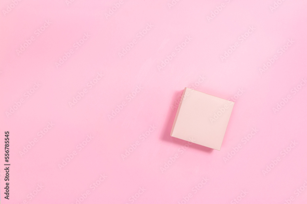 Pink gift box on a pink background. Template for design or text. Stock ...