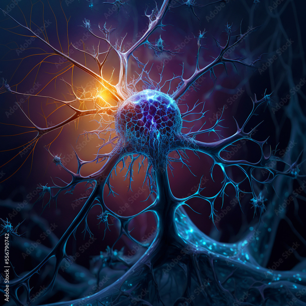 Generative Ai creative neuron cell illustration Stock Illustration ...