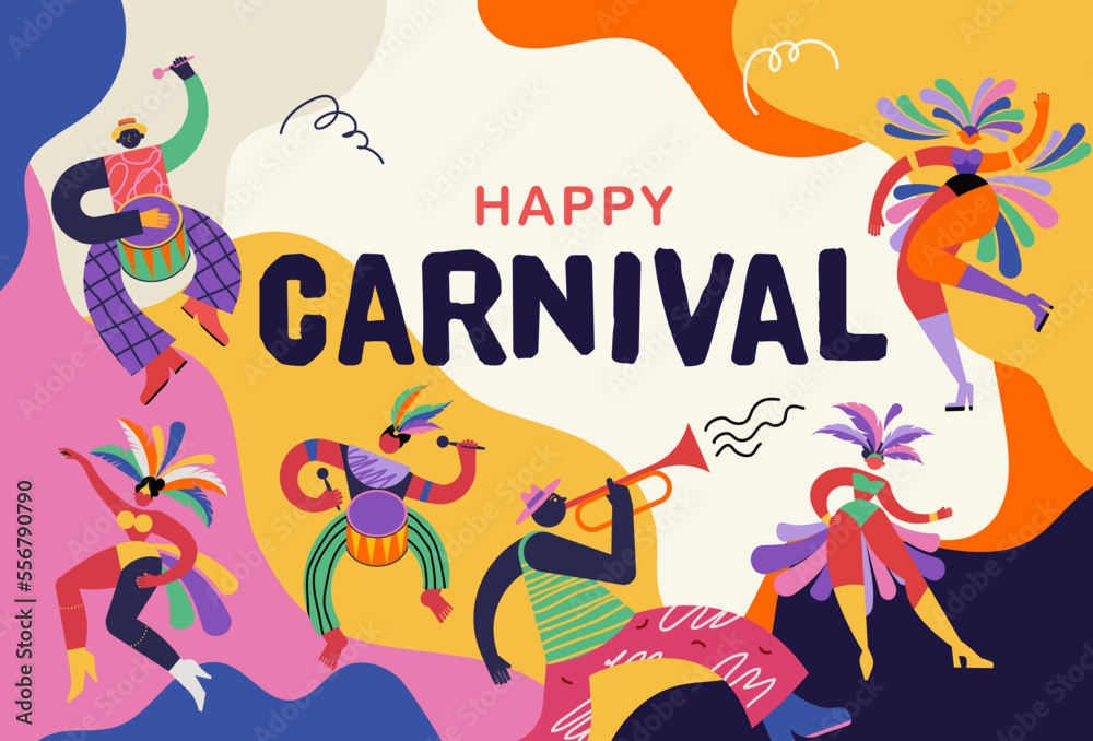 Happy Carnival, Brazil, South America Carnival with samba dancers and ...