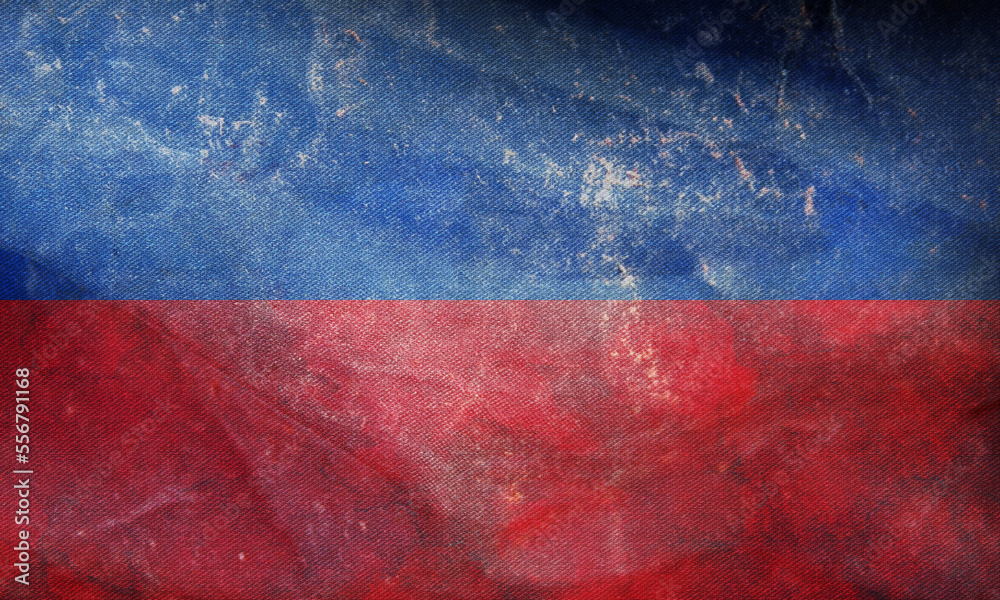 retro flag of French Creole peoples Haitians with grunge texture. flag ...