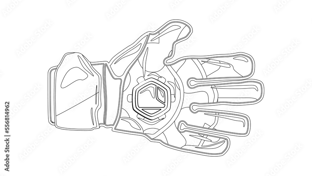 Goalkeeper gloves outline icon vector illustration, in trendy design ...