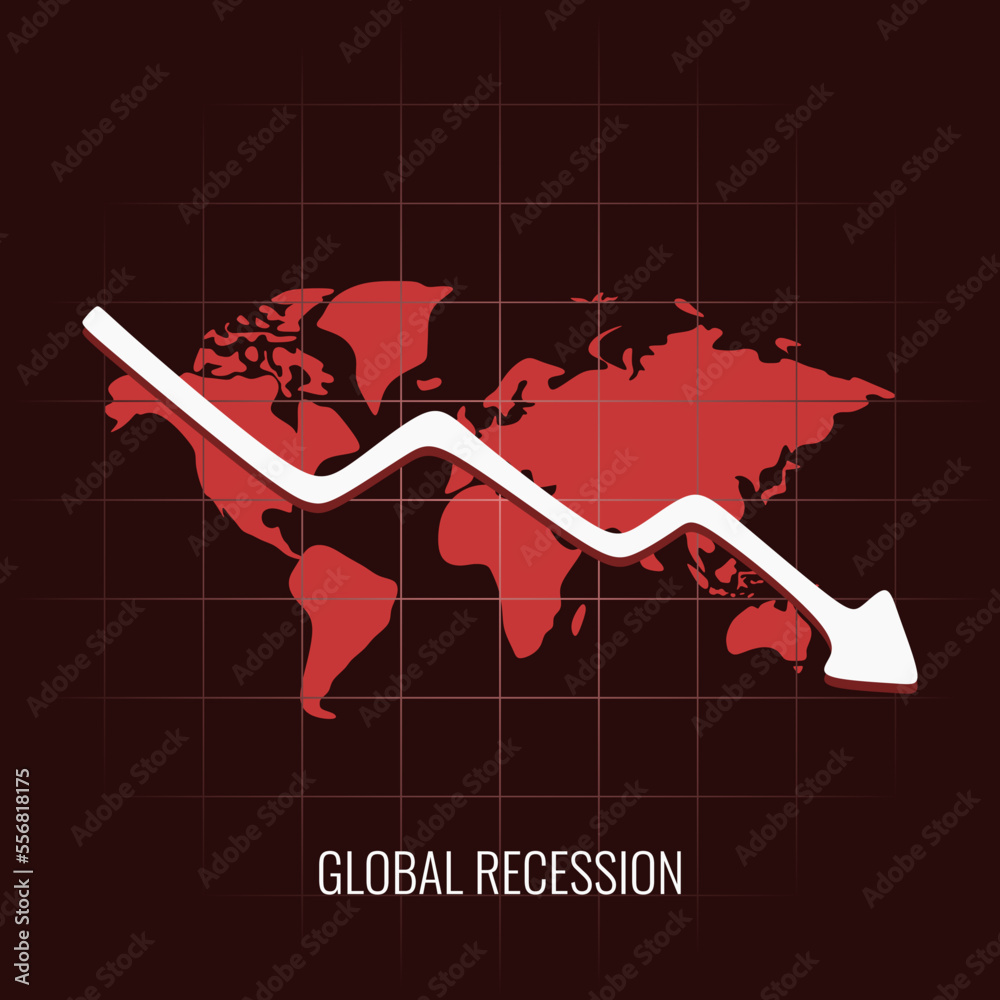 Global Recession Disaster Vector Illustration in trendy design style ...