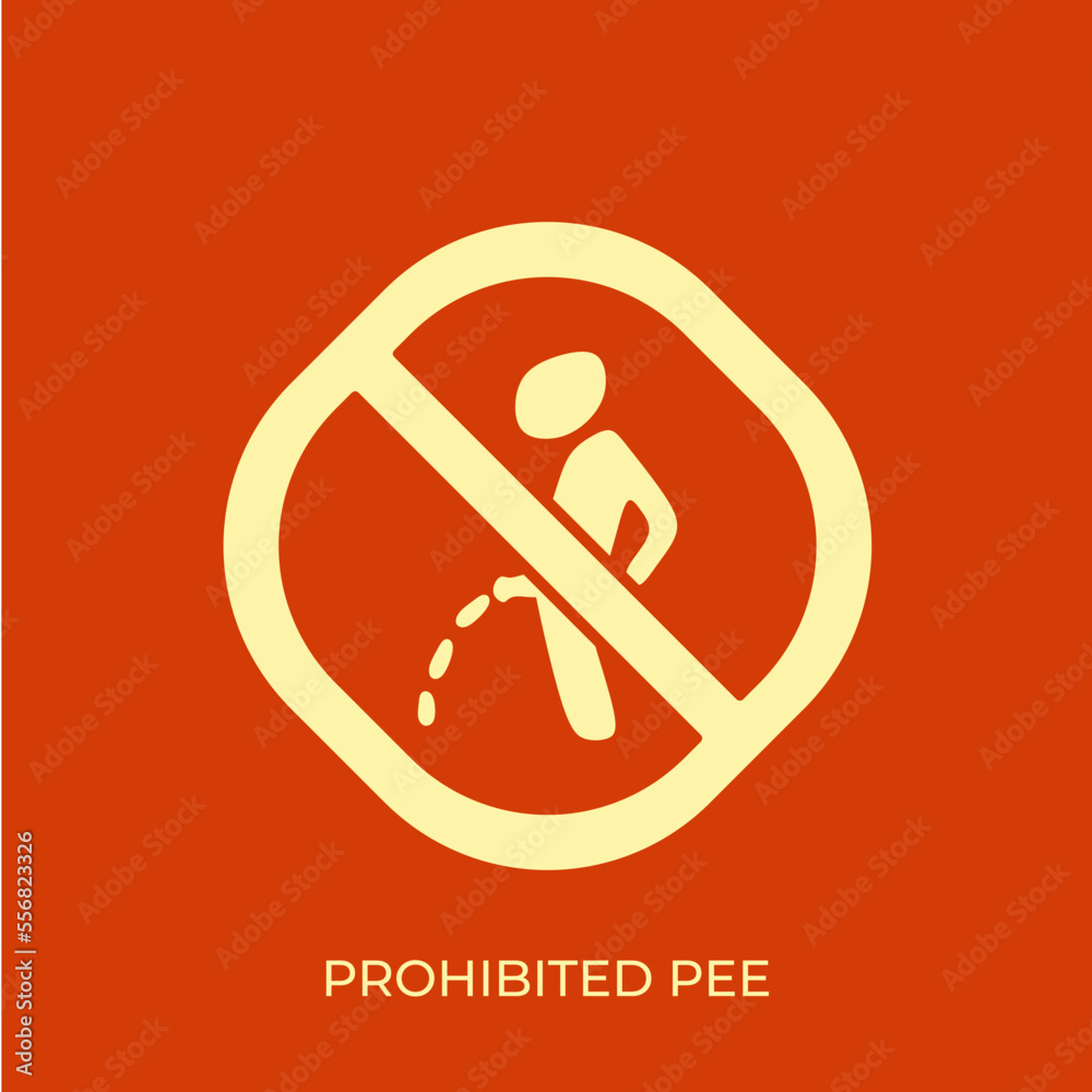 The best No Pee sign icon. Prohibited Pee Symbol illustration with ...