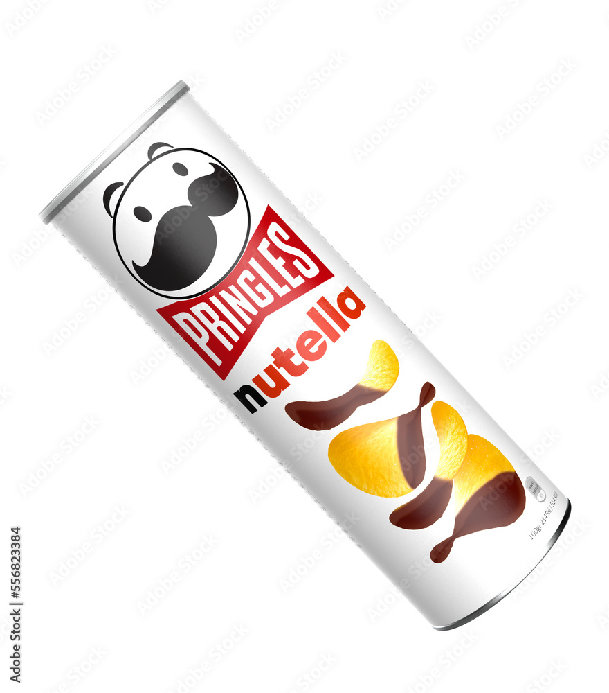 Malaga, Spain - December 07, 2022: Packet of Nutella crisps, Pringles ...