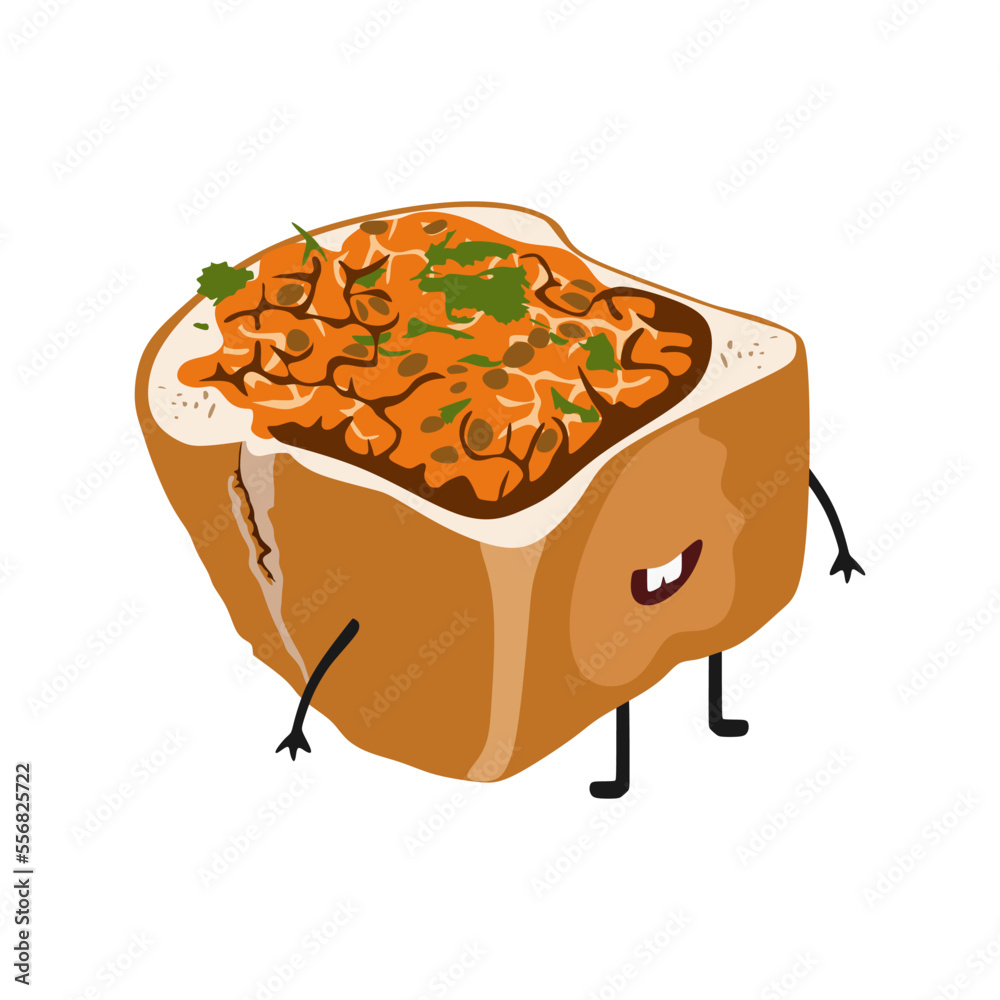 character vector, cute bunny chow, flat cartoon design style. Stock ...