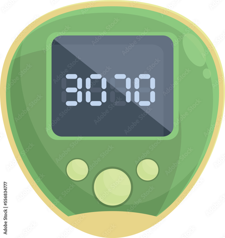 Green step counter icon cartoon vector. Sport heart. Smart tracker ...