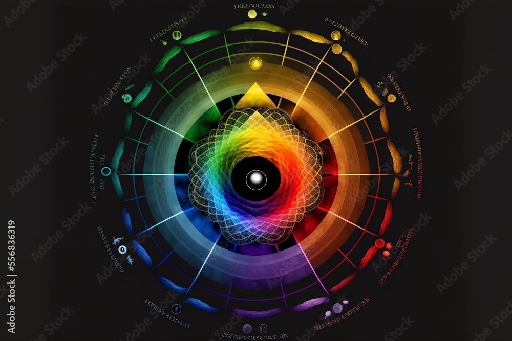 chakra diagram with psychic waves emanating from the chakras (AI ...