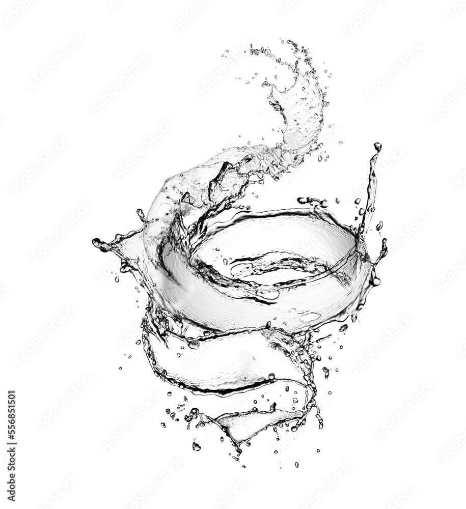 Foto Stock Black water splash isolated on transparent background ...