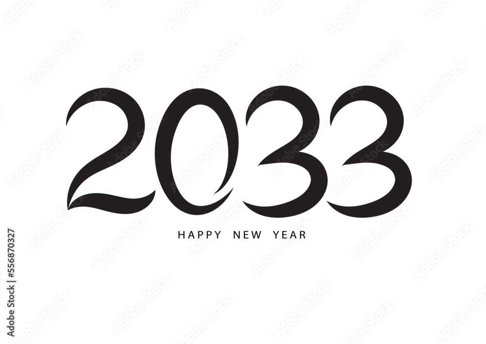 2033 happy new year black color vector, 2033 number design, 2033 year ...