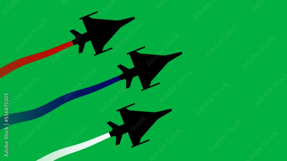 Australian fighter jet animation on green screen with national flag ...