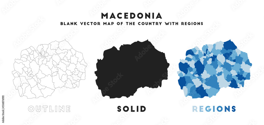 Macedonia map. Borders of Macedonia for your infographic. Vector ...
