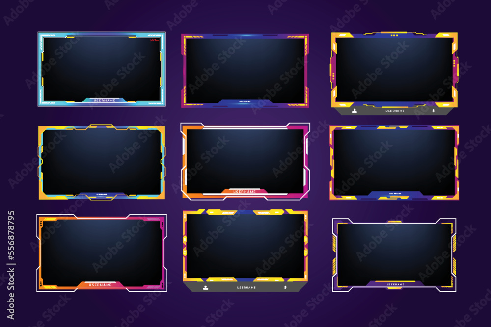 Twitch stream overlay package including facecam overlay set, offline ...