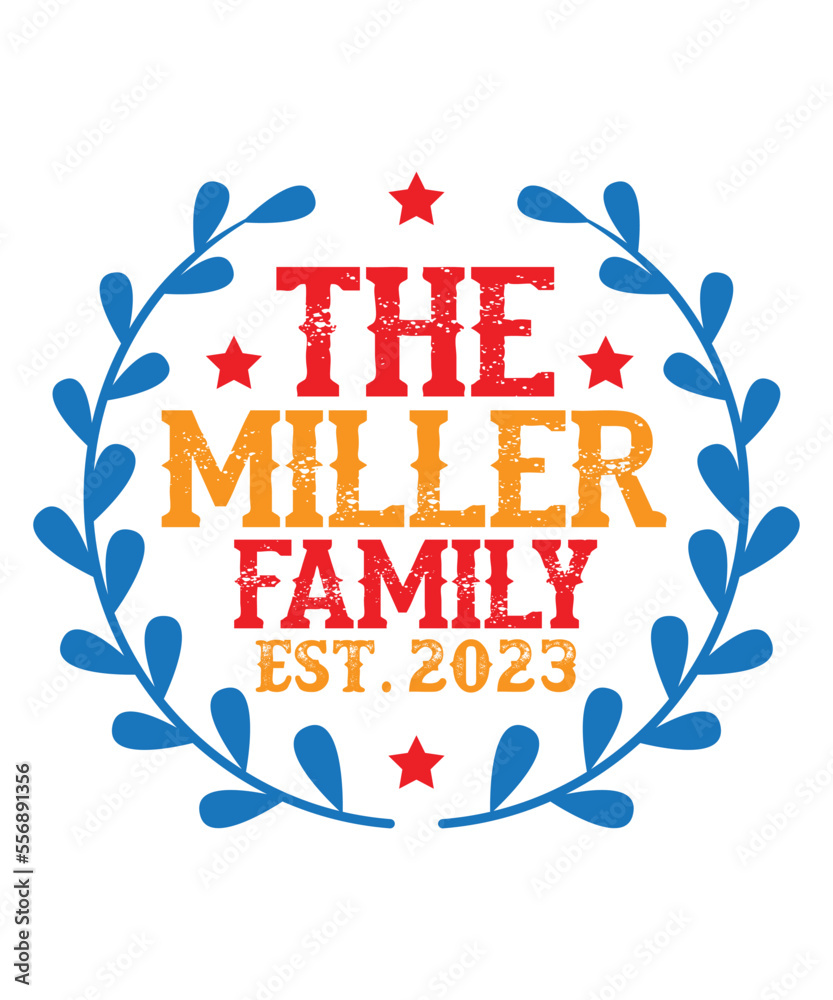 Vetor do Stock: The miller family EST. 2023 SVG, Family Monogram Svg ...
