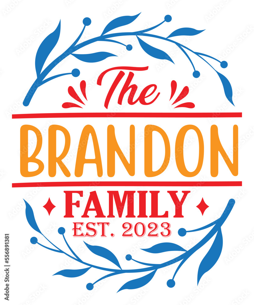 The Brandon family EST. 2023 SVG, Family Monogram Svg, Monogram Font ...