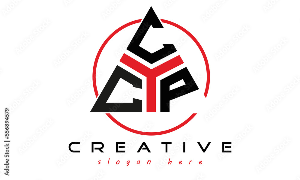 CCP three letter creative triangle shape in circle logo design vector ...