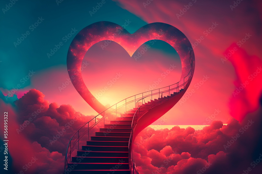 Religion background. Stairway to Heaven.Stairs in sky. Stock ...