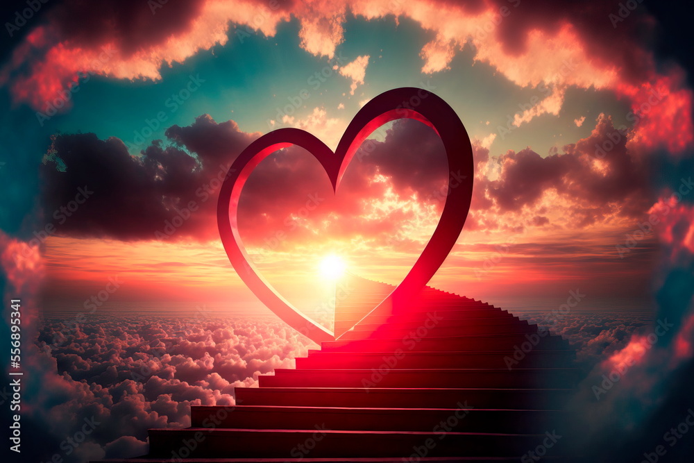 Religion background. Stairway to Heaven.Stairs in sky. Stock ...