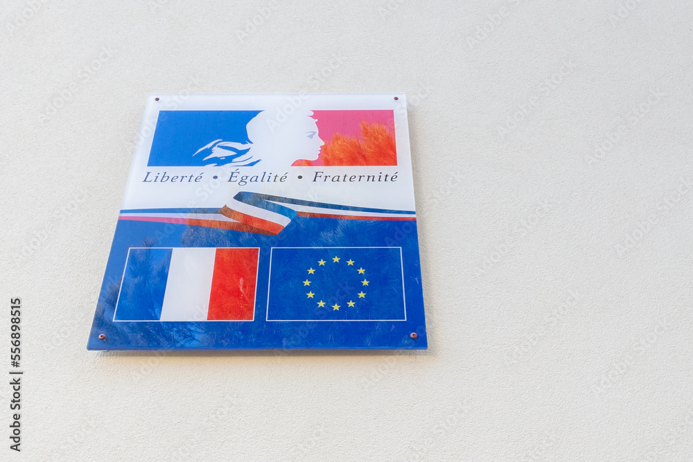 liberte egalite fraternite sign text and brand logo France Republic ...