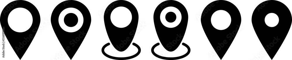 Set of map pin icons. Modern map markers. location pin sign. PNG image ...