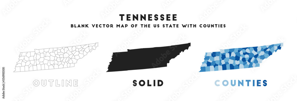 Tennessee map. Borders of Tennessee for your infographic. Vector us ...