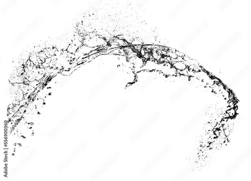Black water splash isolated on transparent background. Royalty high ...