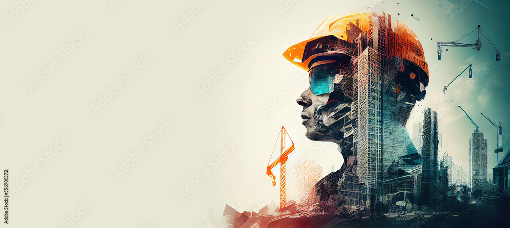 Banner of building construction engineering project devotion with ...