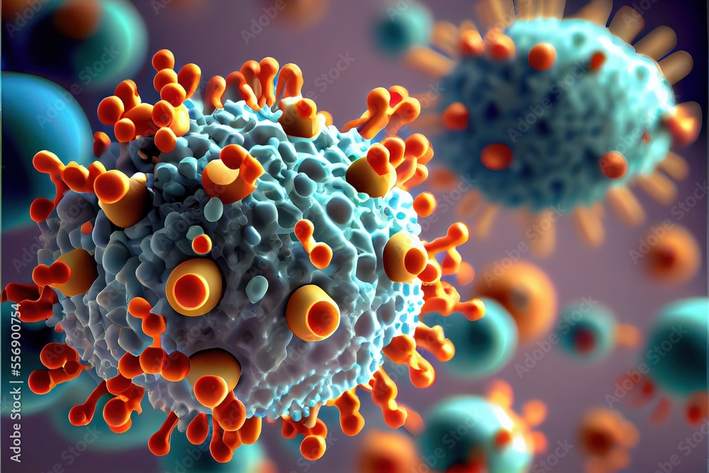 illness respiratory virus flu outbreak 3D medical illustration ...