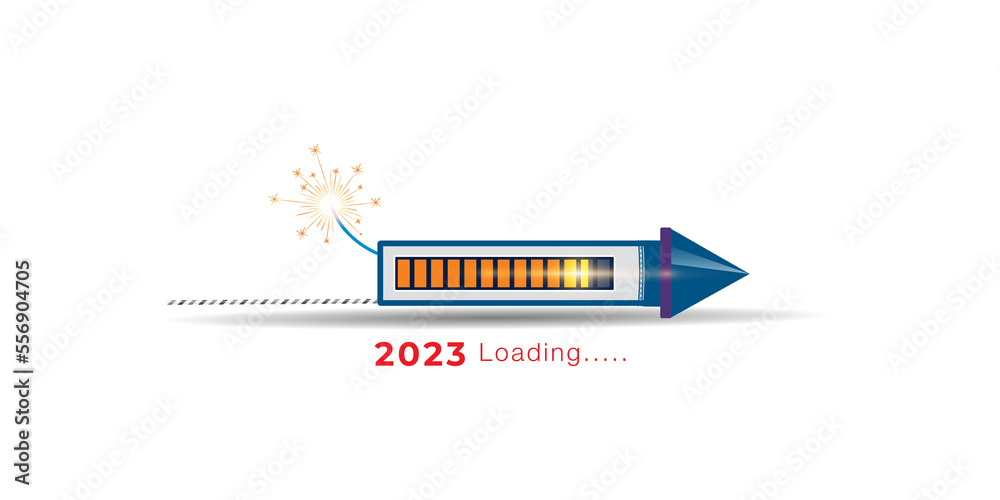 countdown of 2023 welcome. Loading concept of Happy new year 2023 ...