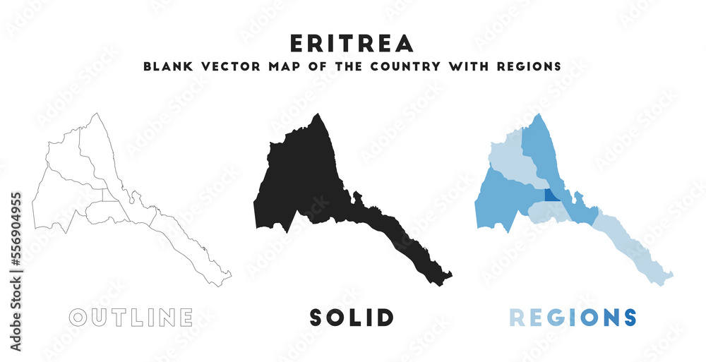 Eritrea map. Borders of Eritrea for your infographic. Vector country ...