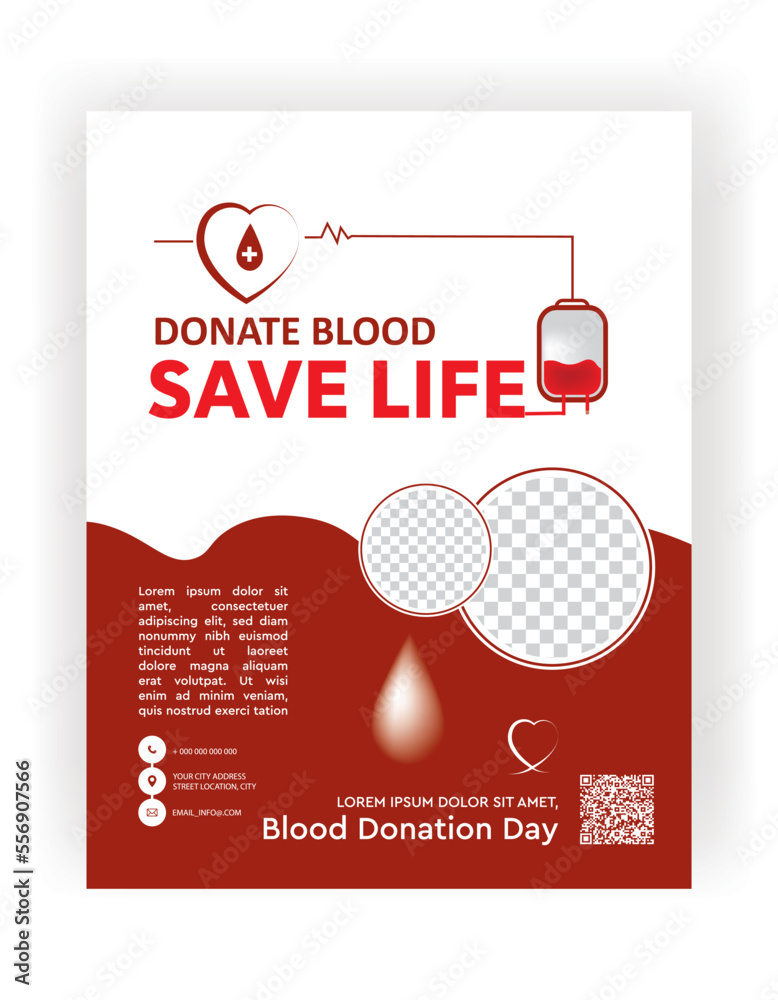 Blood donation flyer template Stock Vector | Adobe Stock