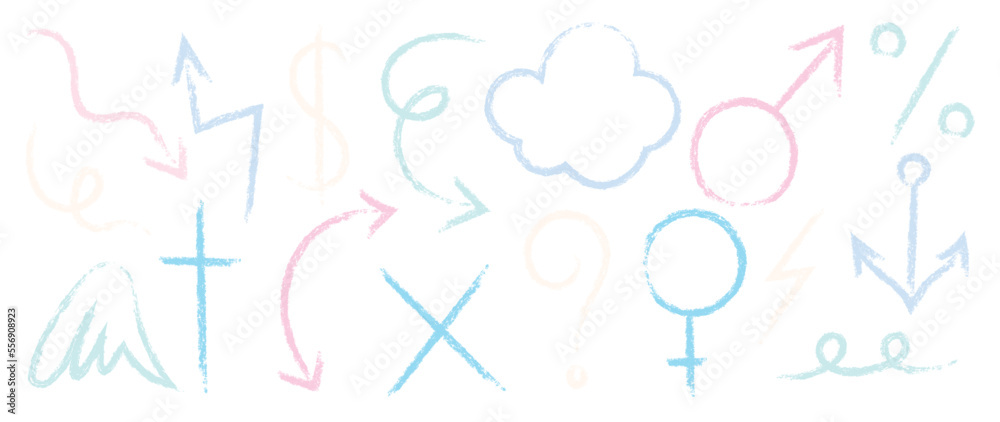 Set of hand paint arrow vector illustration. Collection of colorful ...