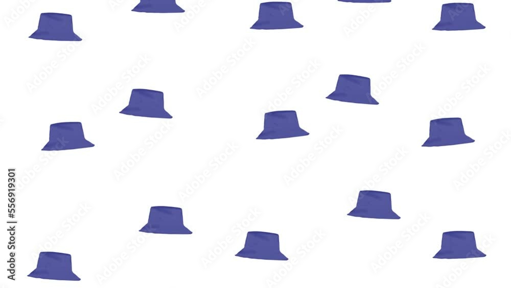 Bucket hat blue animation with white and green screen 4k. Fashion ...