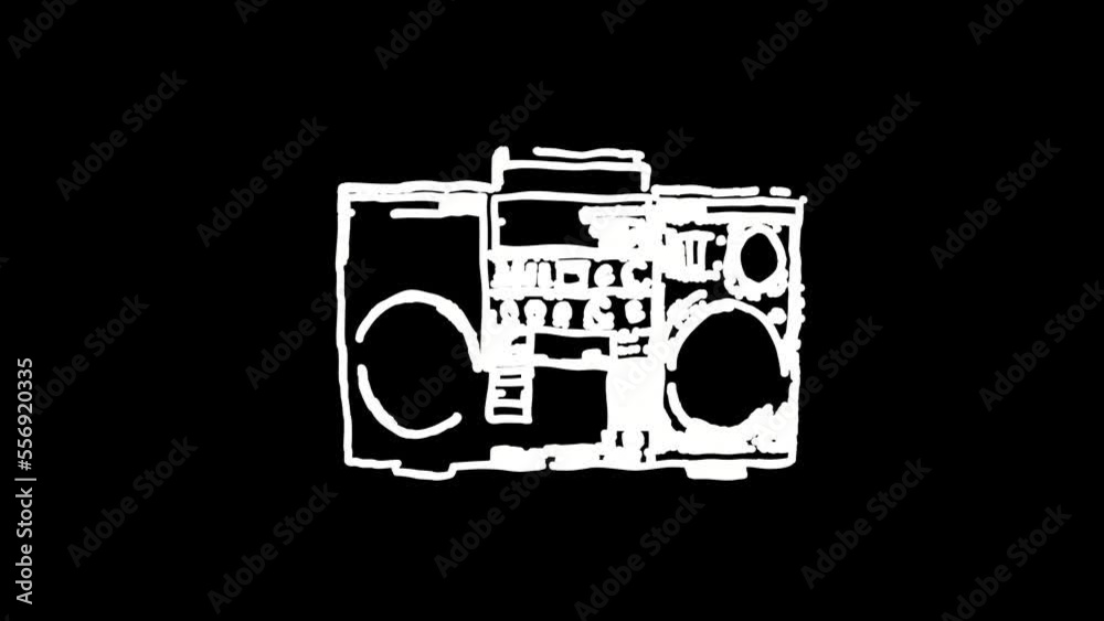 Music Player icon sign or symbol animation. White Highlight Elements ...