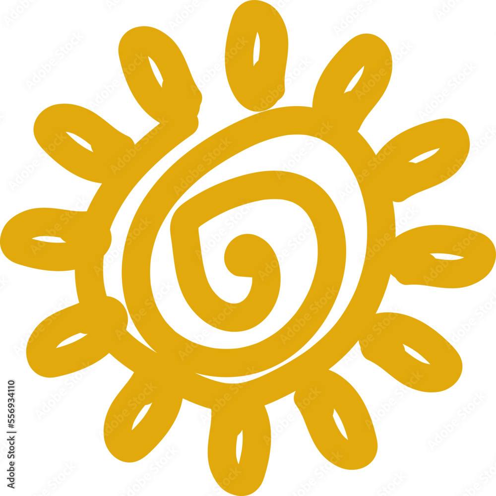 Cute doodle sun. Hand drawn vector illustration. Sketch sun, Hand drawn ...