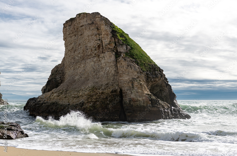 Shark Fin Cove Beach in California, USA. Bonny Doon Beach and Shark Fin ...