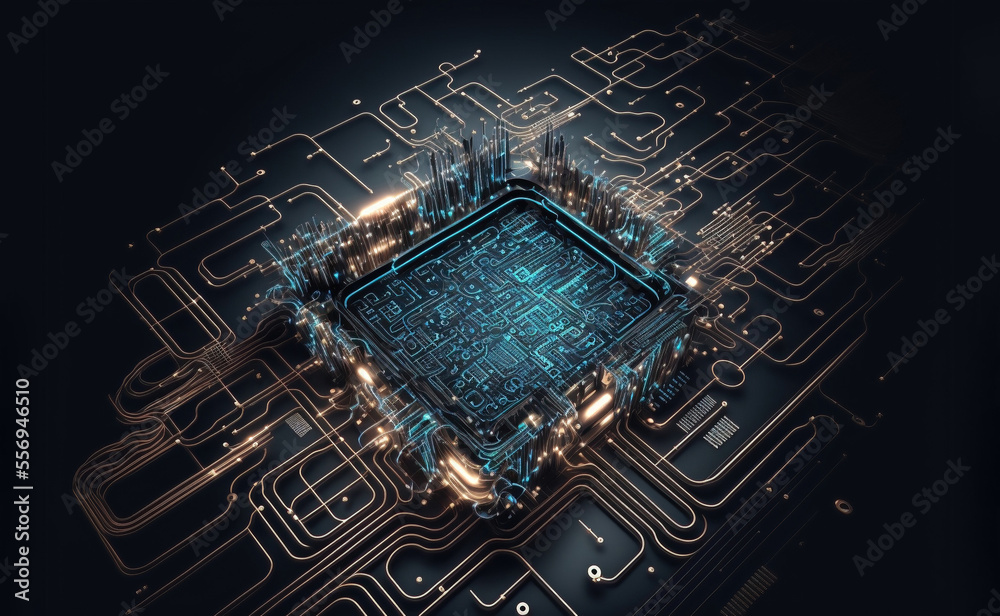 Abstract Electronic Circuit Board Background, generative ai Stock ...