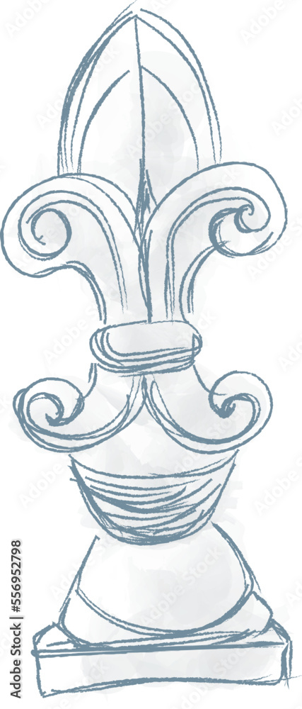 architectural elements in naive hand drawn style. Imitation of ...