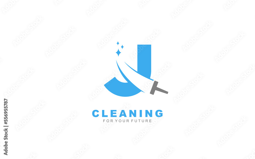J logo cleaning services for branding company. Housework template ...