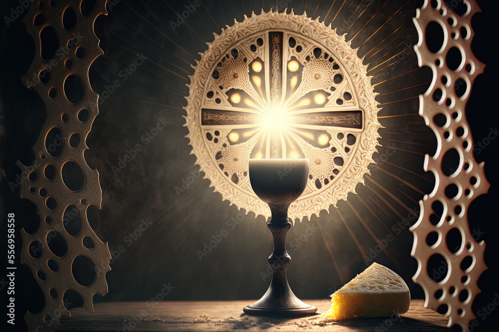 idea or composition behind the eucharist up close. Generative AI Stock ...