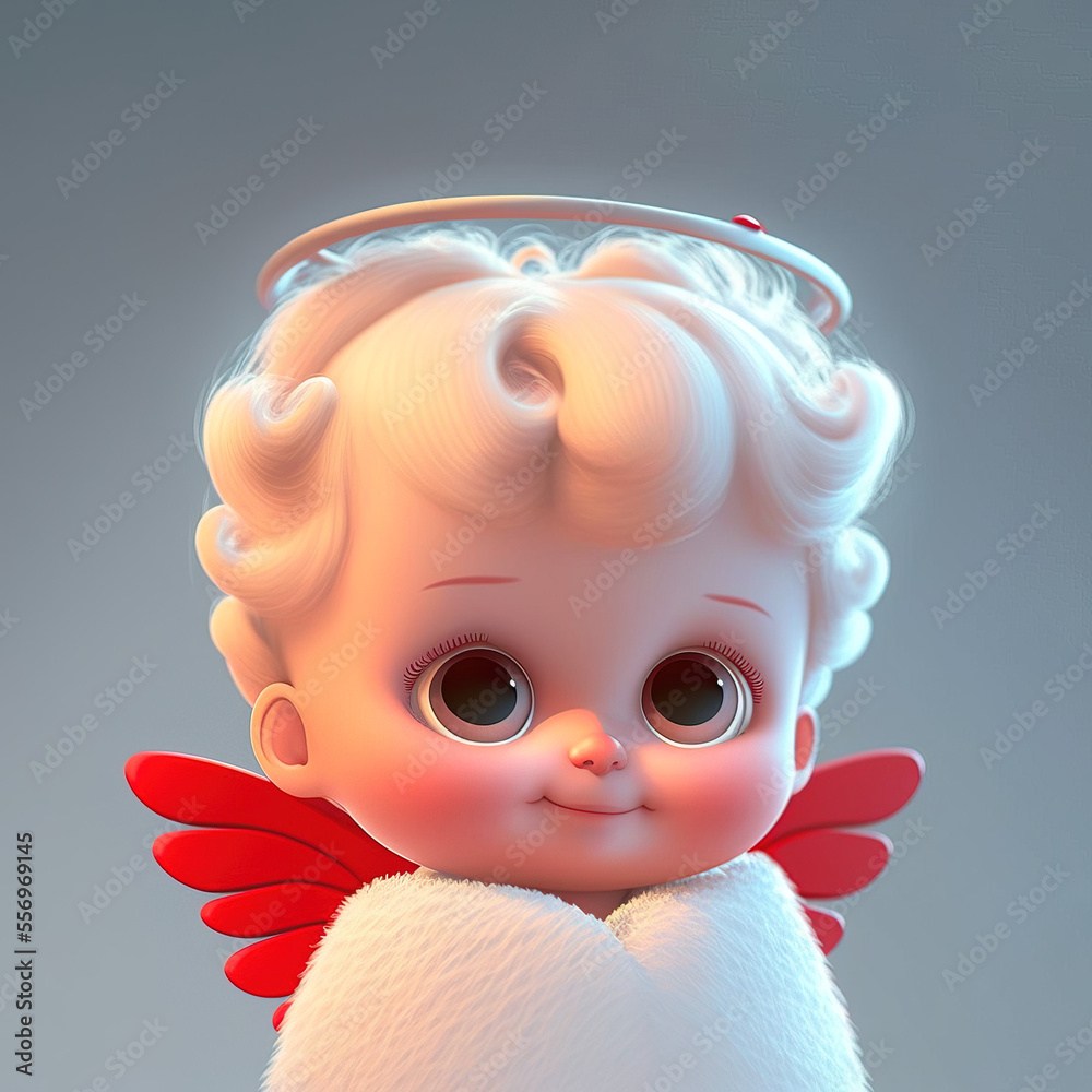Love illustration of a little baby angel, a child who brings people ...