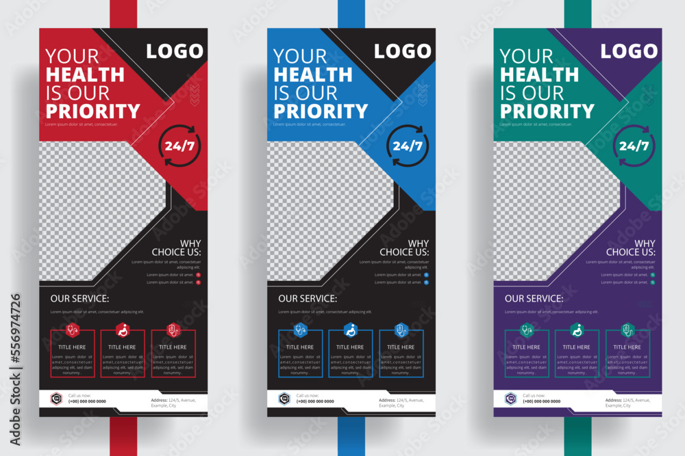 Medical Rollup banner template design, presentation For customers, and ...