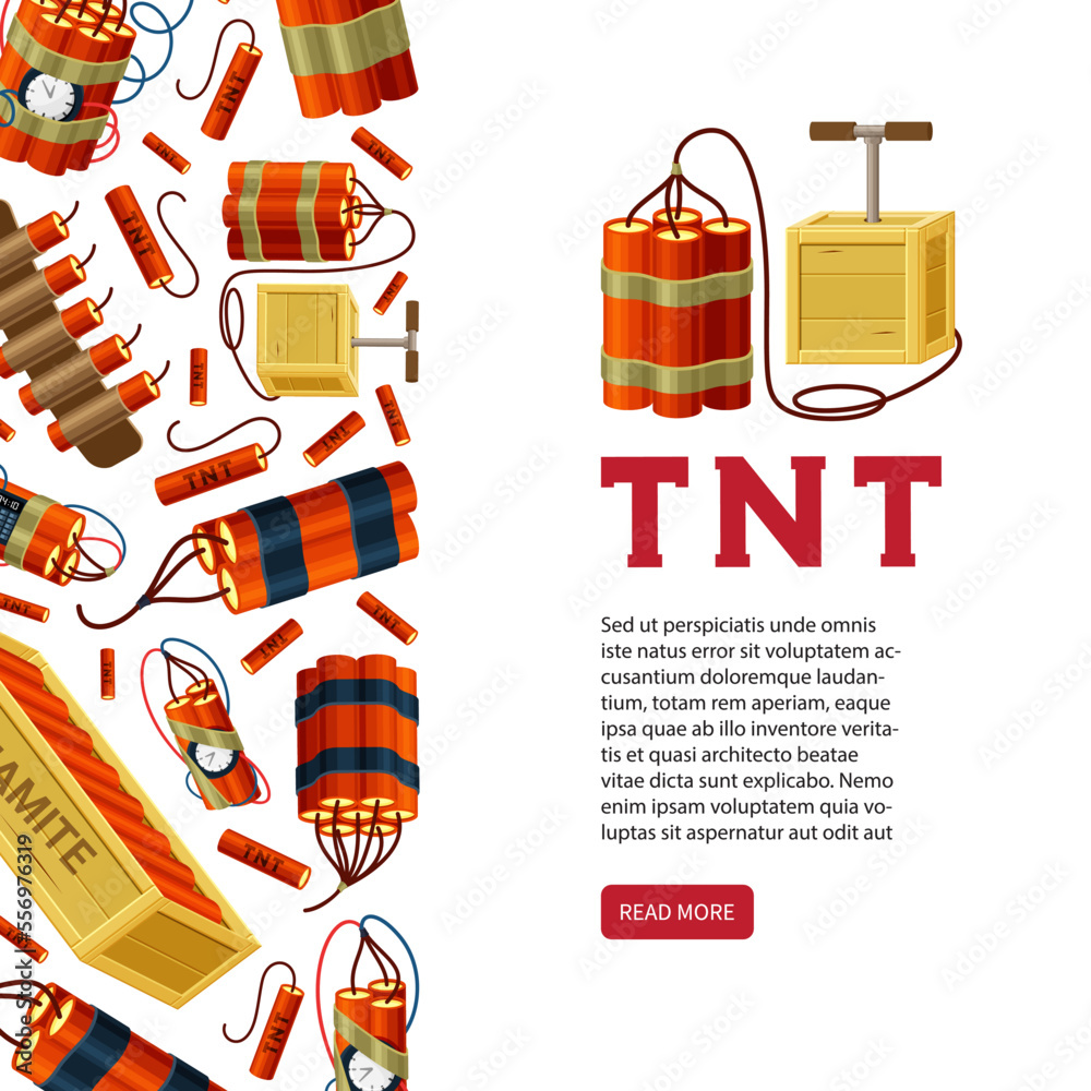 tnt. explosive bombs burning pictures for print design template. Vector ...