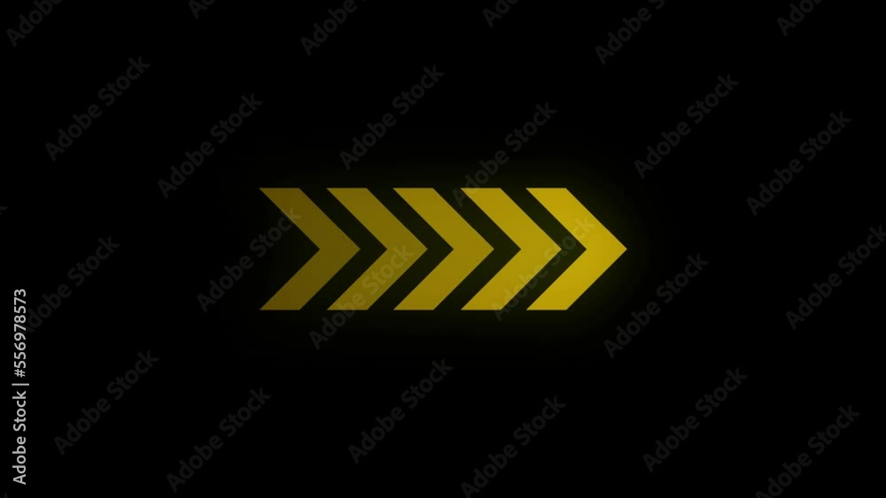 4K Animated loop Arrow direction sign on black background. Video ...