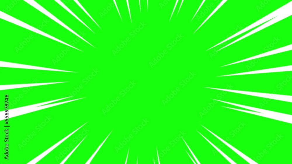 Speed line effects with comic anime style animation on green screen ...