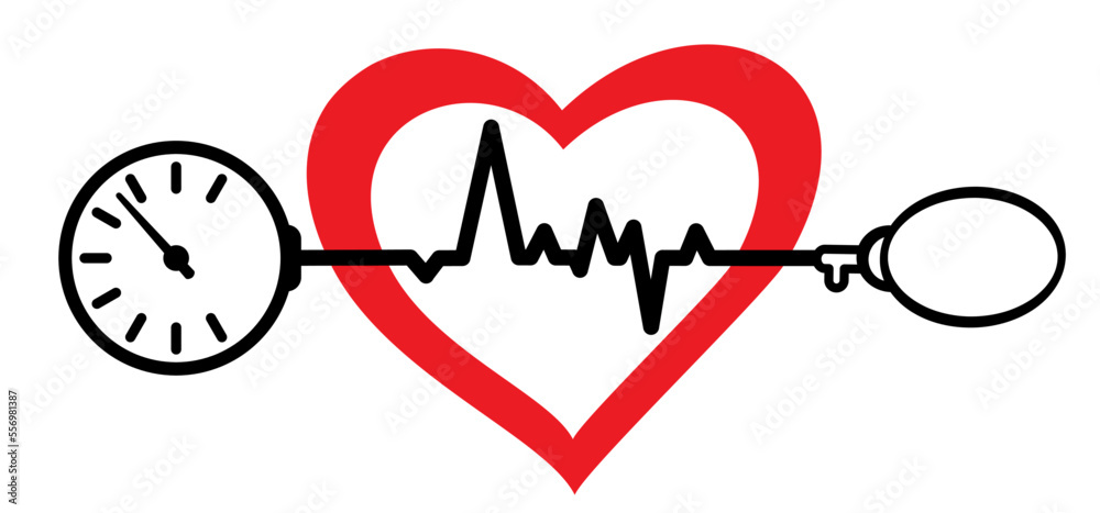 Cartoon blood pressure monitor, Medical tonometer. Pressure blood high ...