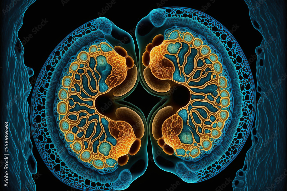 cell division, biological animation created with generative ai ...