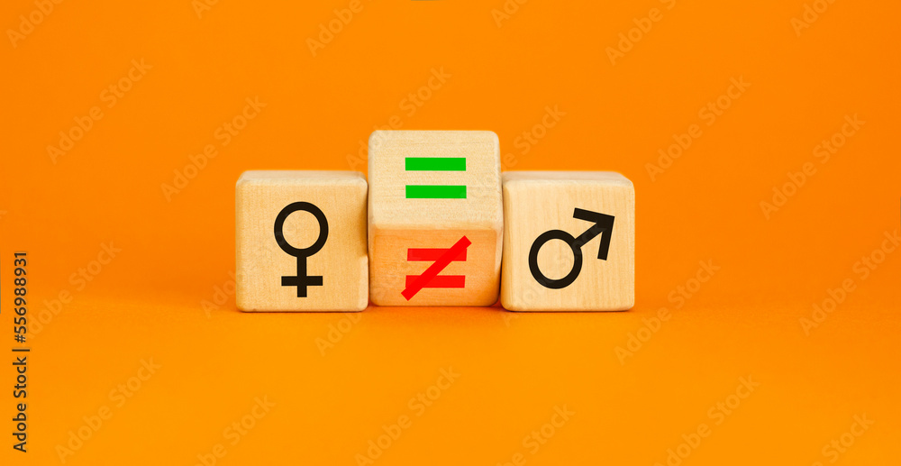 Symbol for gender equality. Turned a cube and changed a unequal sign to ...