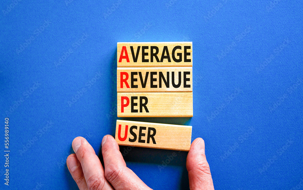 ARPU average revenue per user symbol. Concept words ARPU average ...